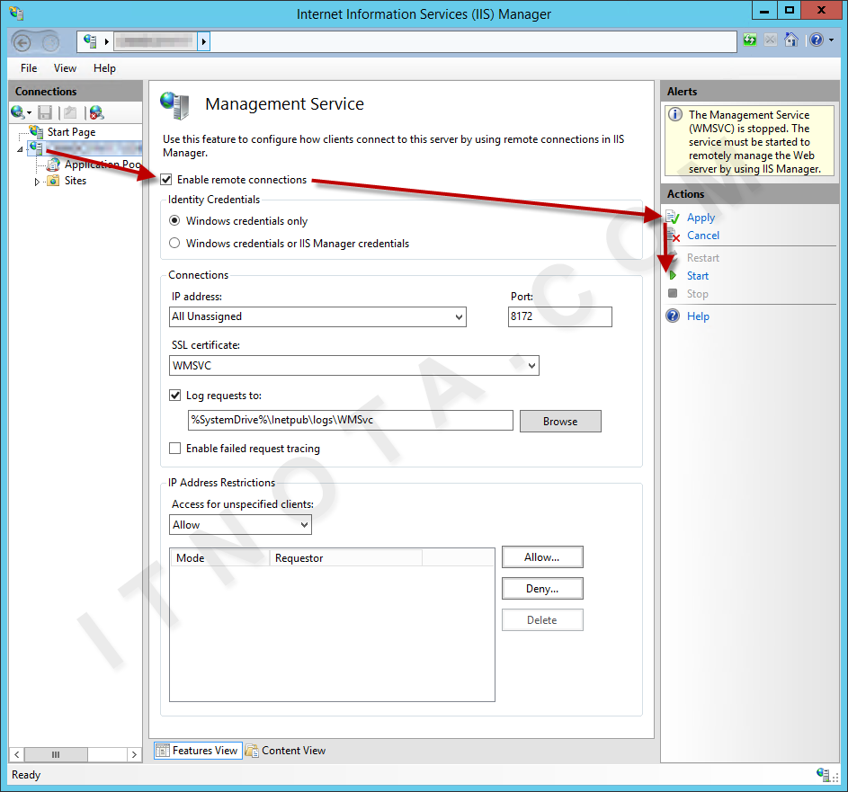 How to Manage IIS Servers Remotely with WMSVC