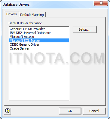 How to Change Default Database Driver in Visio | IT Nota