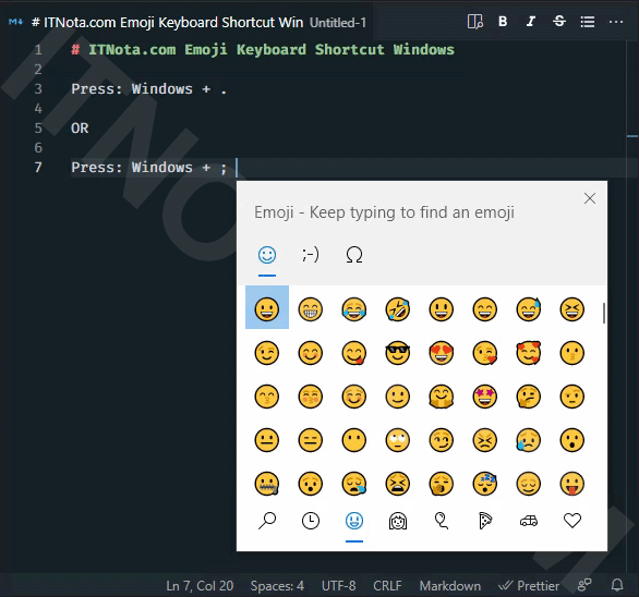 How to Type Emoji Using Keyboard Shortcuts | IT Nota