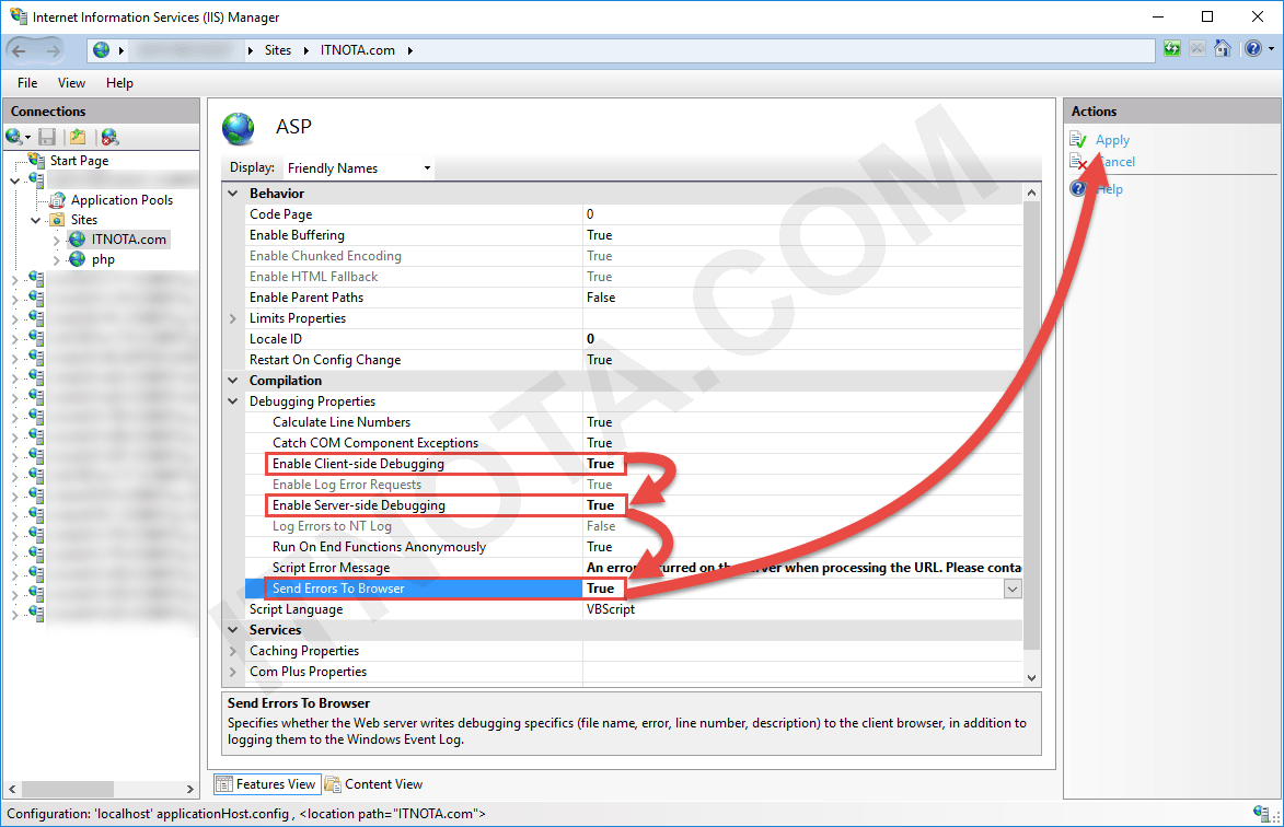 How to Troubleshoot IIS 500 Error for ASP Websites | IT Nota