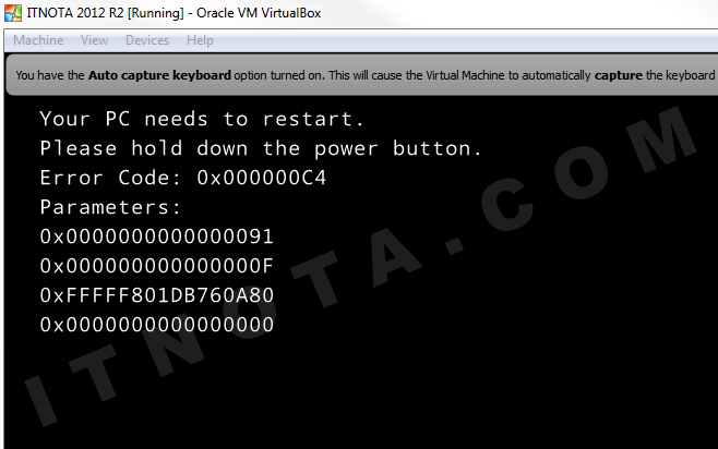 Error 0x000000C4 on Oracle Virtual Box | IT Nota