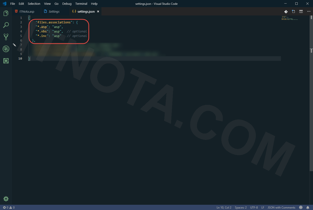 How to Make Visual Studio Code Colorize Classic ASP Code | IT Nota