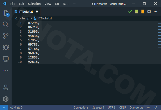 How to Add Comma to Each Line Using Visual Studio Code or Sublime Text | IT Nota